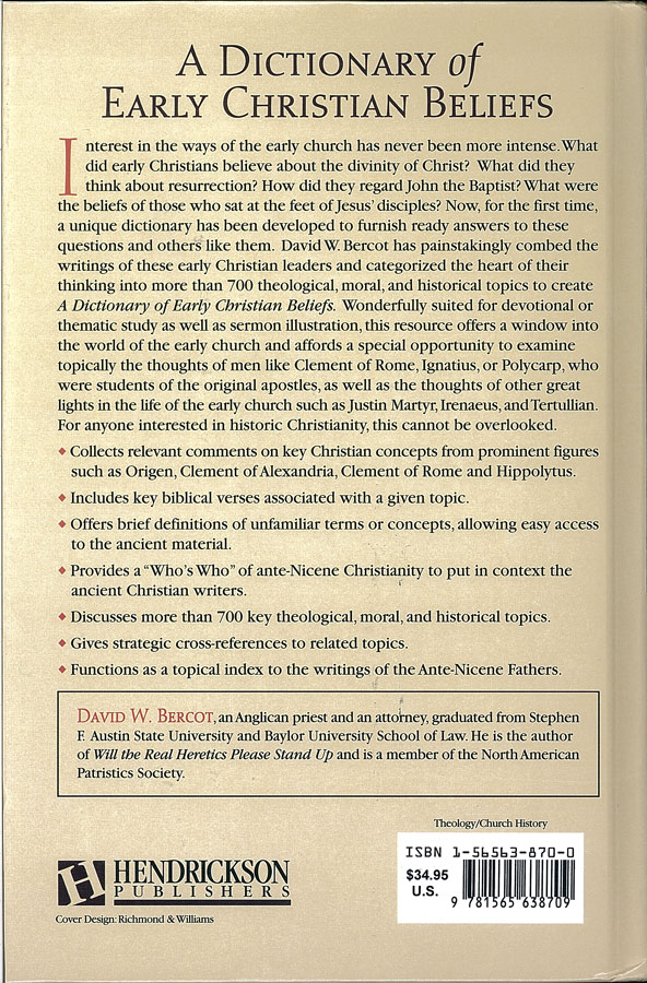 A Dictionary of Early Christian Beliefs